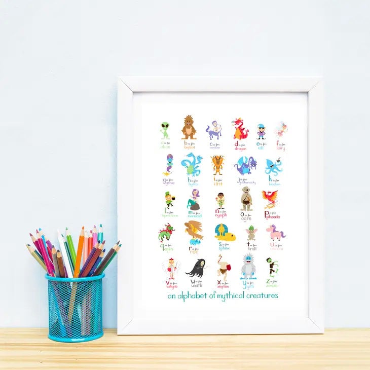 Nicole Marie Paperie Mythical Monsters - Alphabet Print 8x10 Print ...